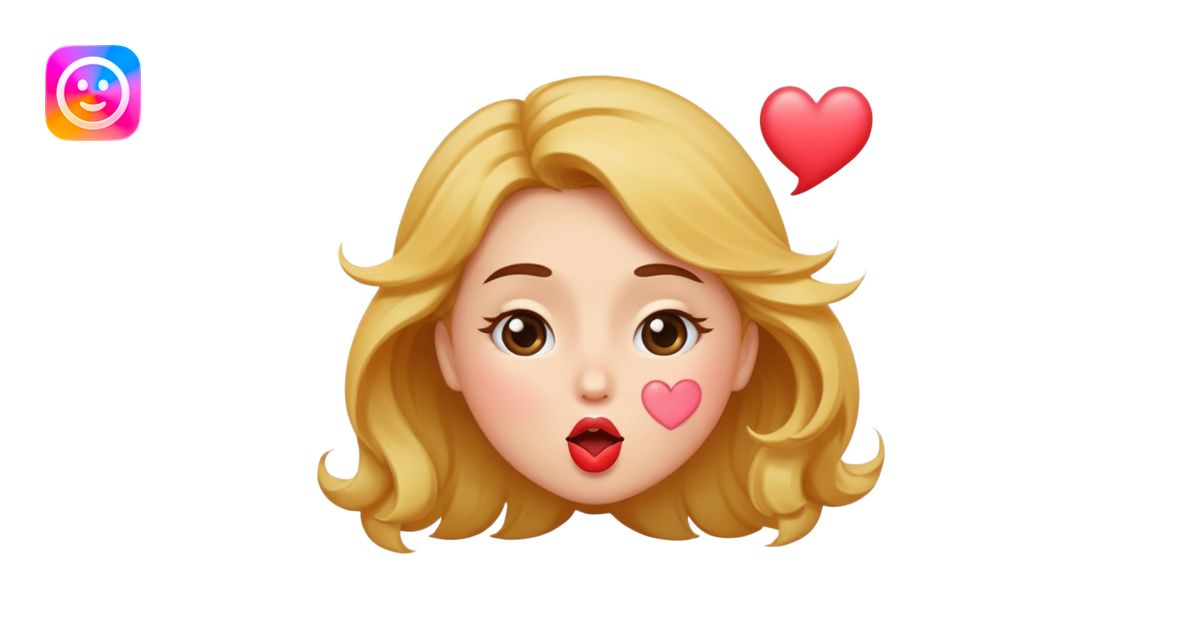 face with wind-blown cheeks blowing a huge kiss emoji | AI Emoji Generator