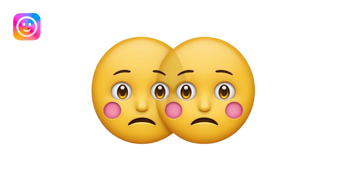 two emojis not happy stuck together no pink cheeks emoji | AI Emoji ...
