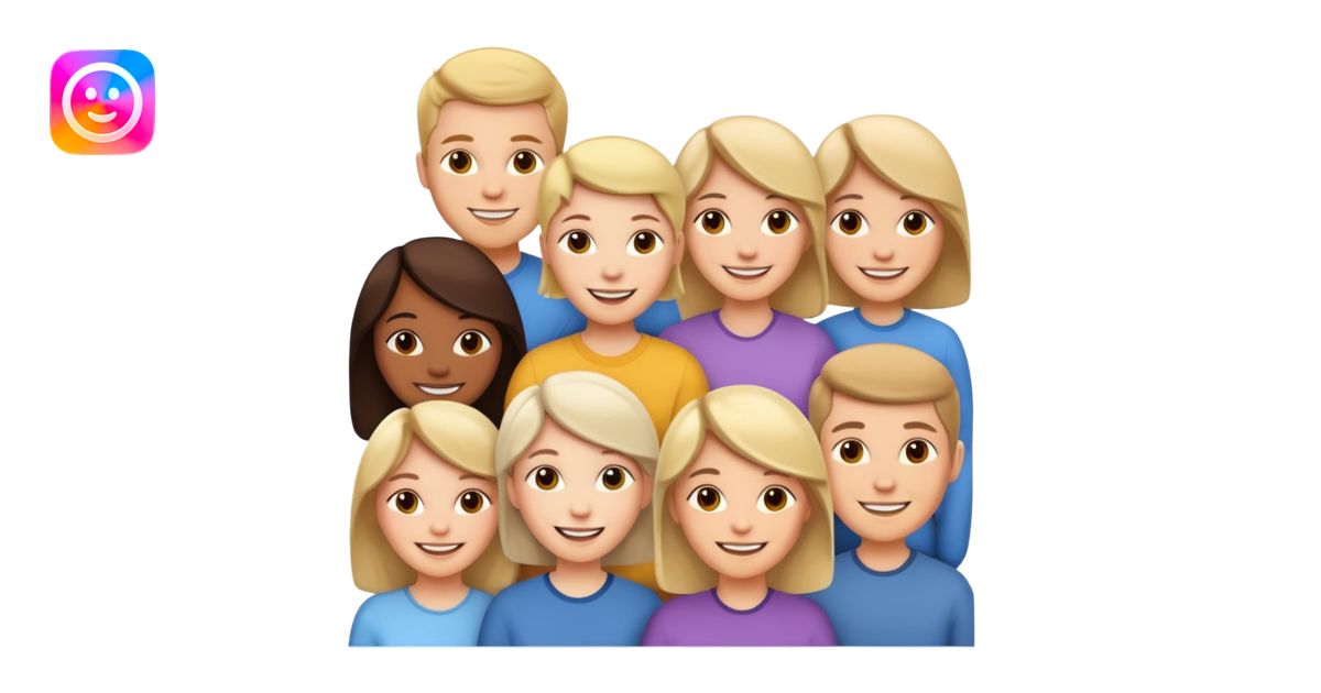 A beautiful crowd of white people emoji | AI Emoji Generator