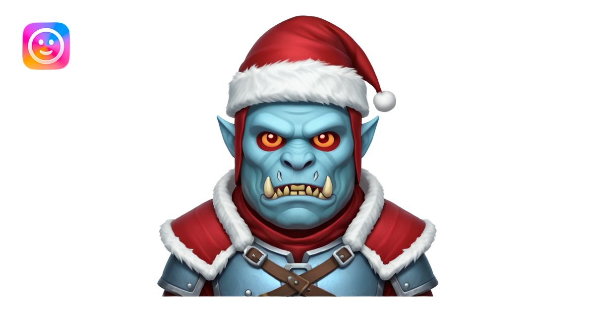 Fantasy Christmas orc legion soldier icon, iron tundra army theme ...