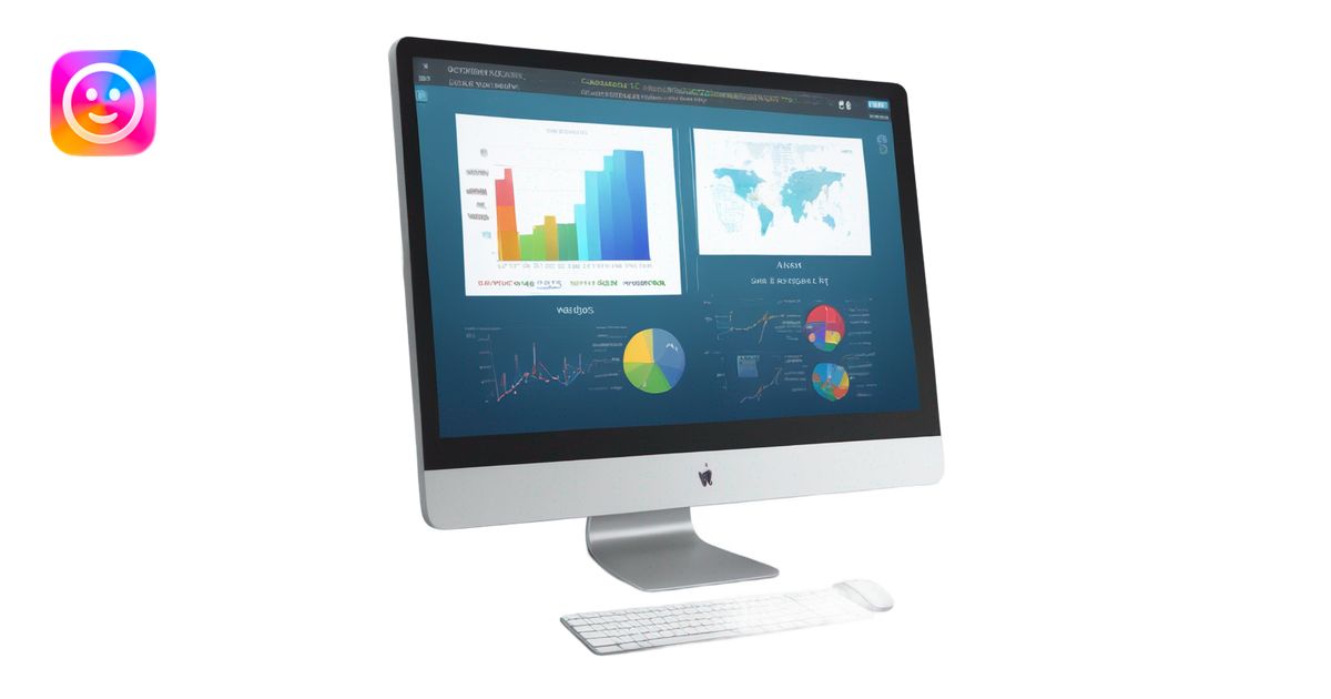 monitor showing a website dashboard with charts emoji | AI Emoji Generator