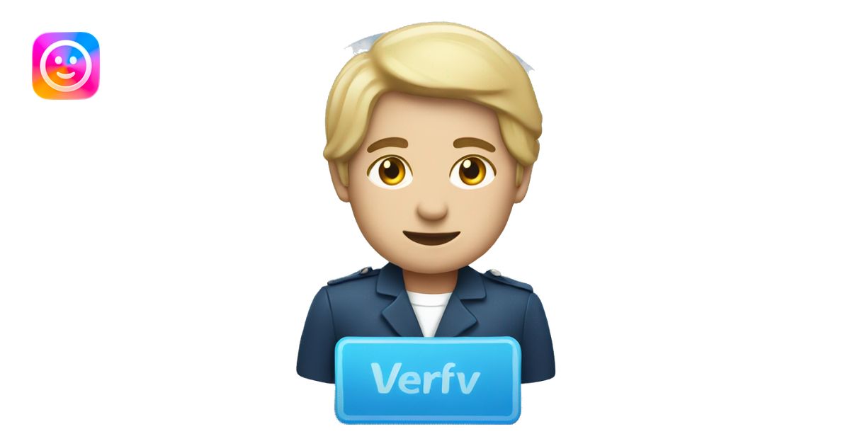 Verify badge with blue background emoji | AI Emoji Generator