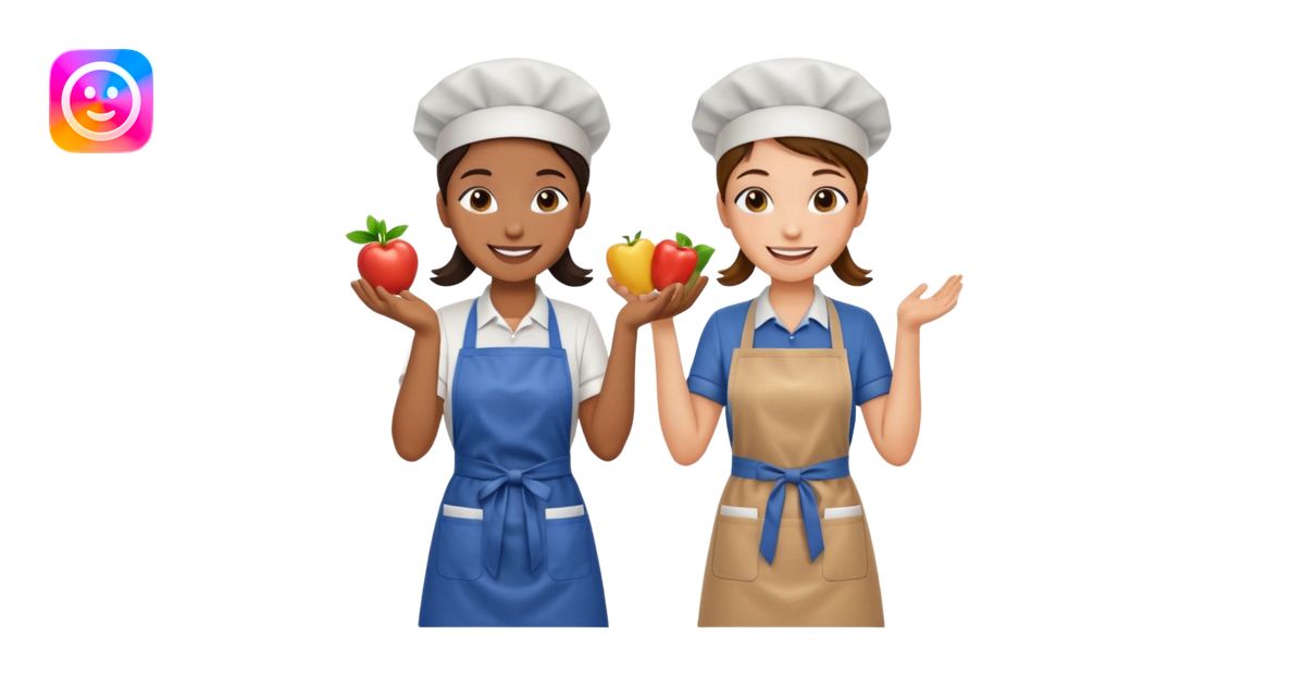 create a realistic emoji of two working packaging workers switching ...