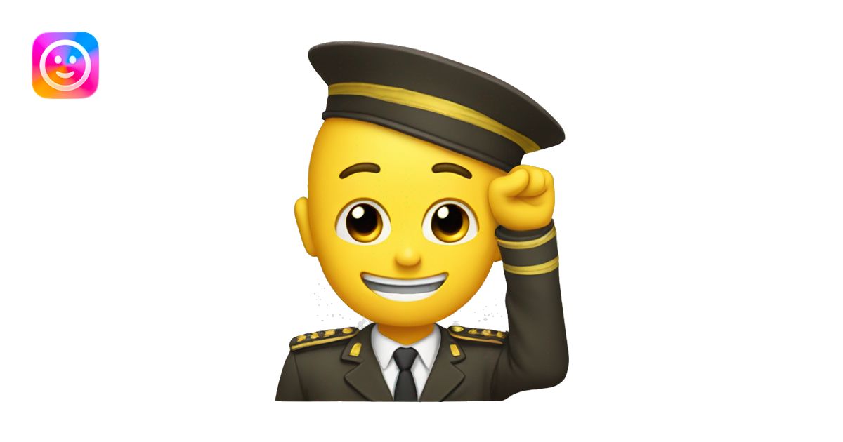 saluting smile yellow face. face only emoji | AI Emoji Generator