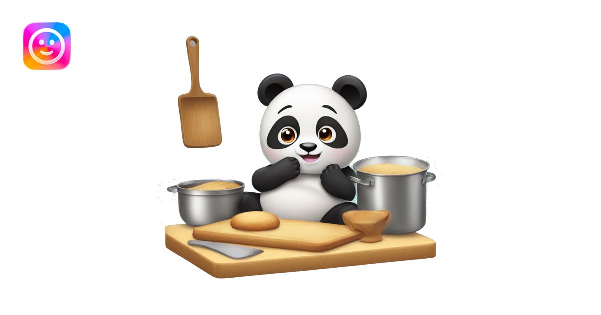 Panda baking in the kitchen emoji | AI Emoji Generator