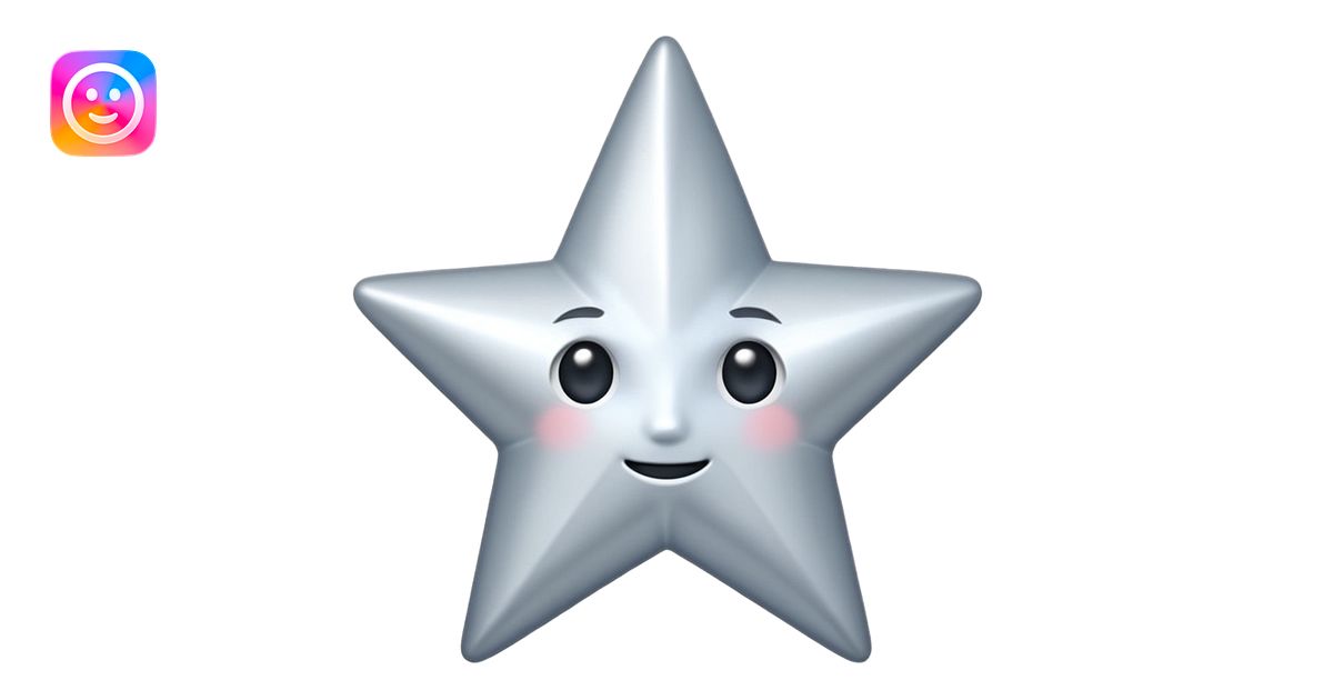 Silver bright star emoji | AI Emoji Generator