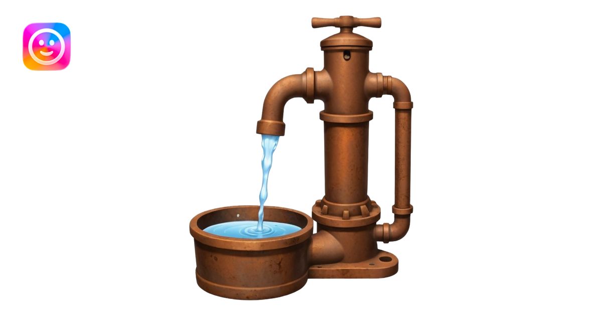 Ghibli style water pump with water pouring out of it emoji | AI Emoji ...