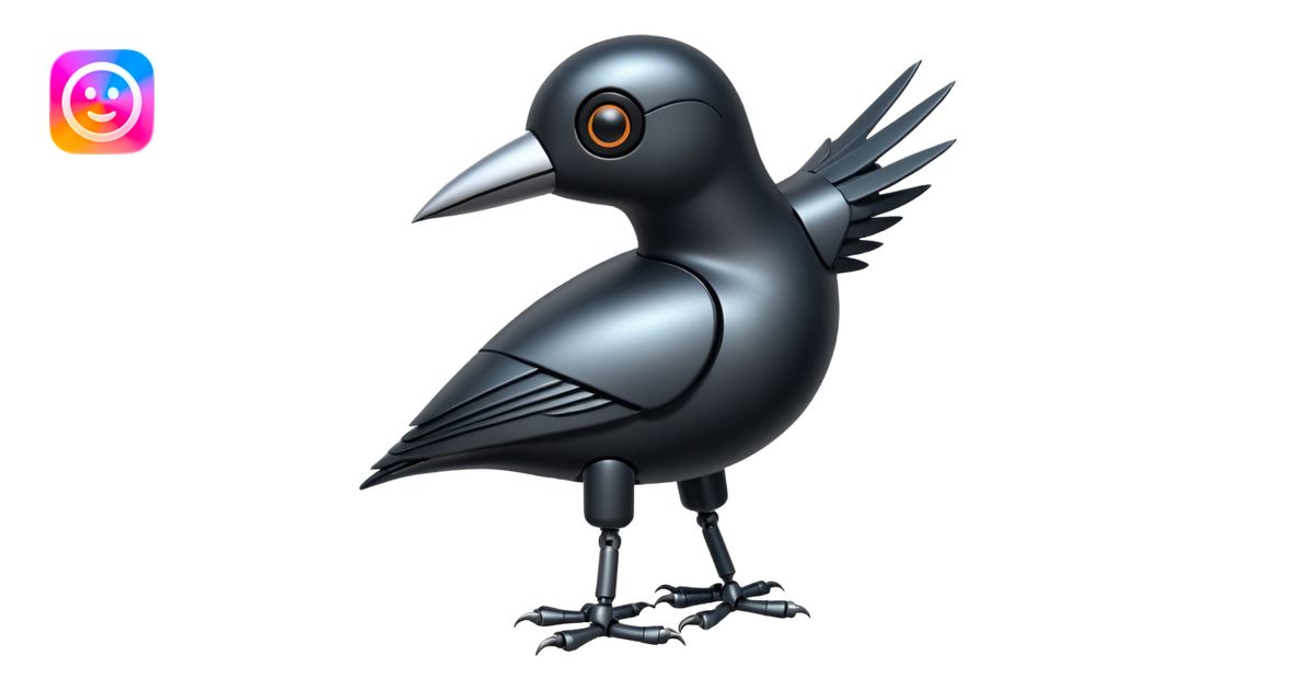 black robotic bird emoji | AI Emoji Generator