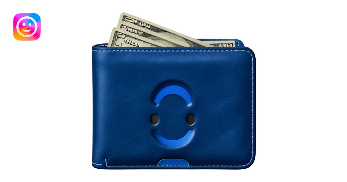Deep Blue wallet with a single one dollar bill inside, just one dollar ...