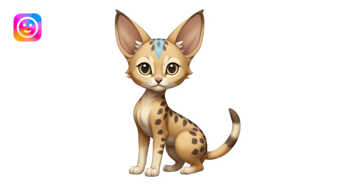 Big-eared big-eyed cute realistic animalistic feral digitigrade 4 ...