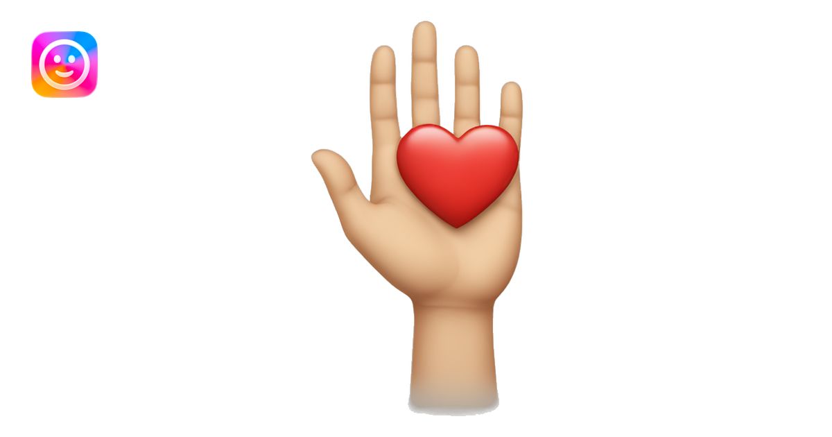 a hand that lift a heart to show support emoji | AI Emoji Generator
