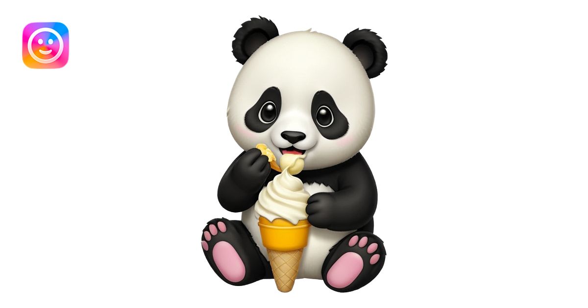 Panda eating ice cream emoji | AI Emoji Generator