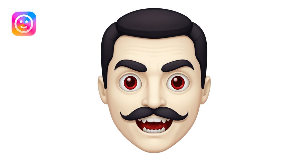 vampire with mustache with sharp teeth emoji | AI Emoji Generator