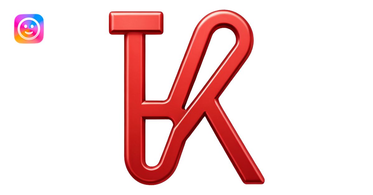 Red chain link logo in the shape of the letter K emoji | AI Emoji Generator