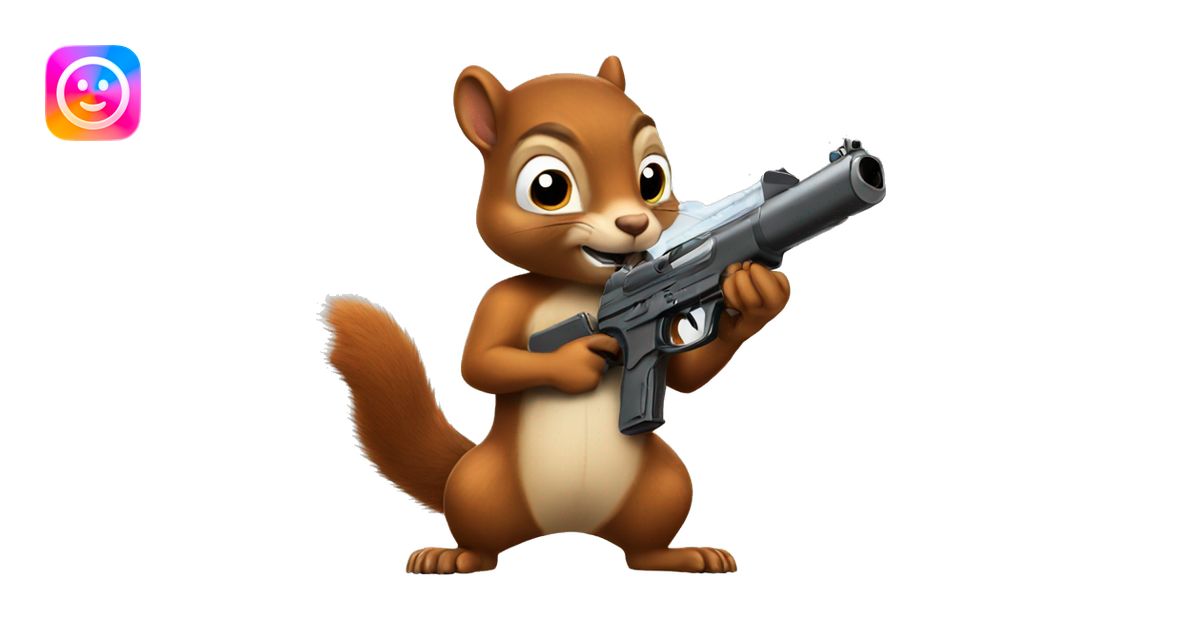 Squirrel with a gun emoji | AI Emoji Generator