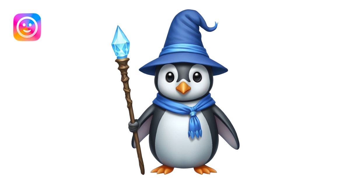 Penguin Wizard emoji | AI Emoji Generator