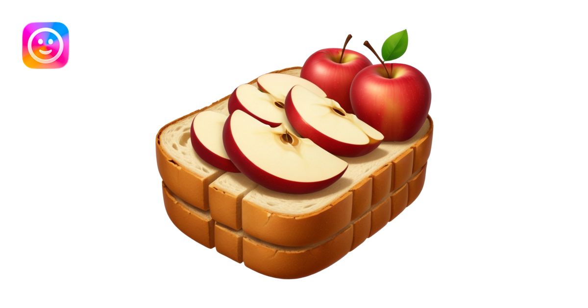 bread with apple slices inside emoji | AI Emoji Generator