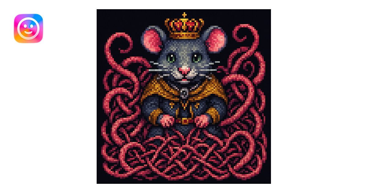 Enhance the image to show more tangled tails among the rats in a pixel ...