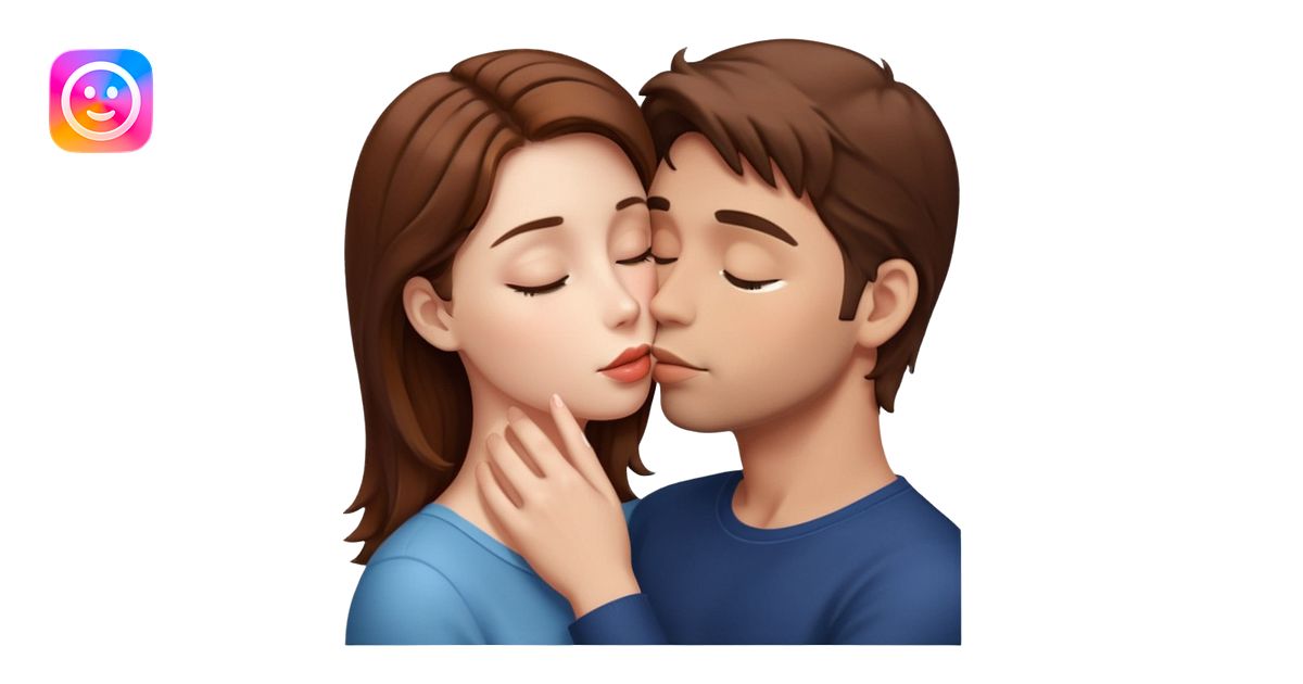 Kissing bf and brwon your hir emoji | AI Emoji Generator