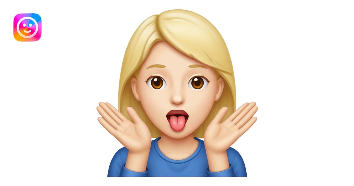 tong sticking out then hands going outward emoji | AI Emoji Generator