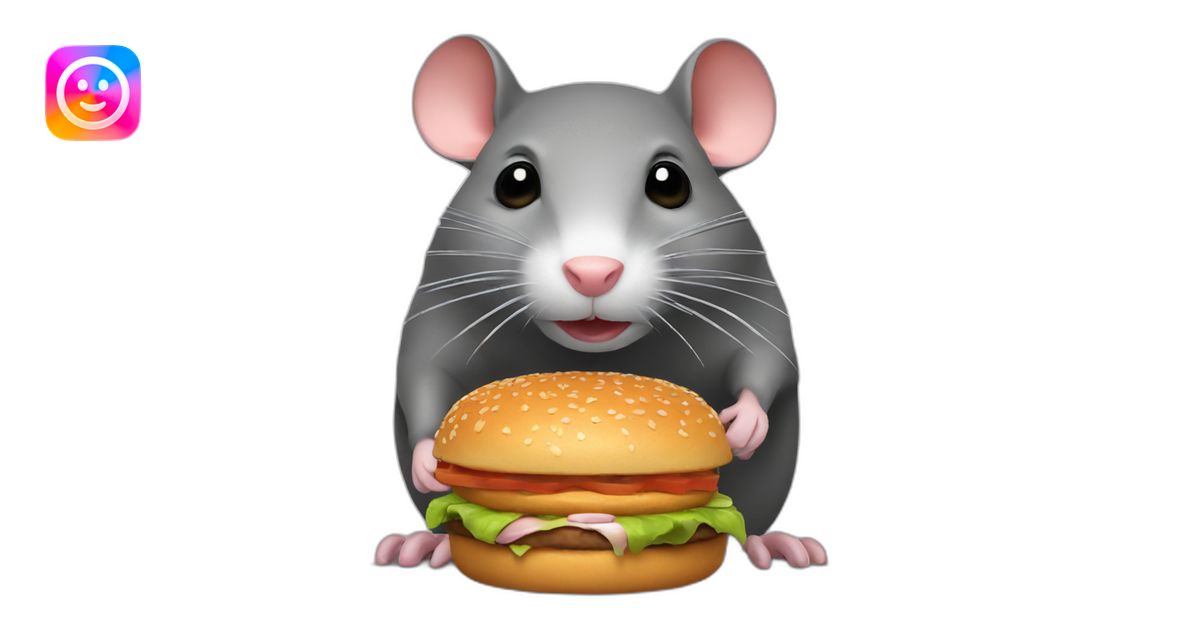 Rat with burger emoji | AI Emoji Generator