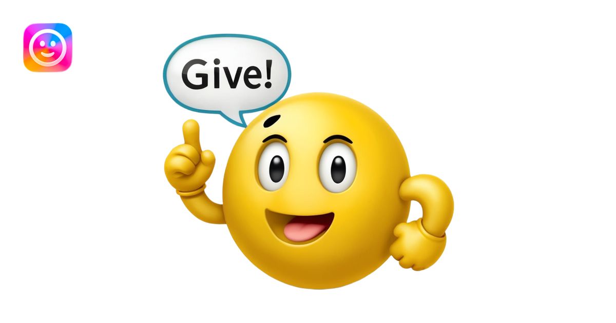 I want classic Pac man or smiley icon showing the phrase: "Give me more ...