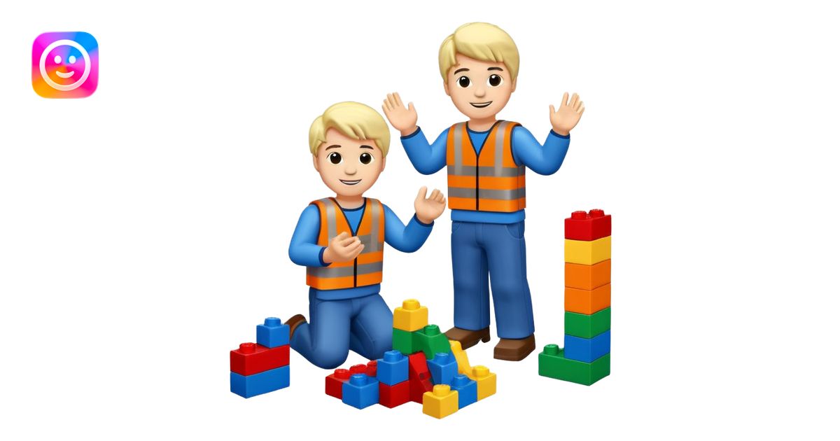boys playing with legos full body emoji | AI Emoji Generator