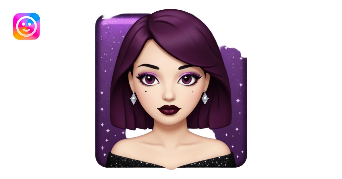 Glitter noir darling emoji | AI Emoji Generator