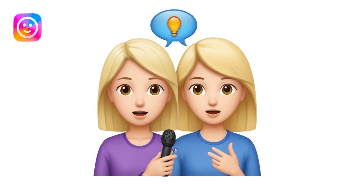 two girls practice speaking emoji | AI Emoji Generator