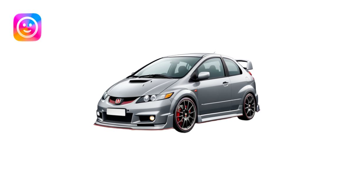 2004 grey Honda civic type r ep3 emoji | AI Emoji Generator