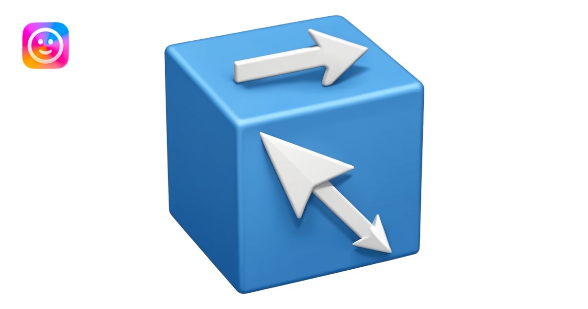 create an emoji with a tilted blue box with a white arrow in it make ...