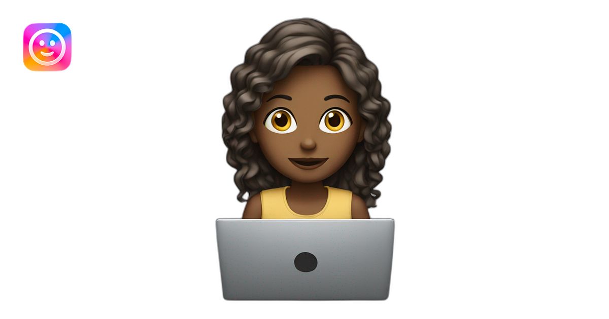Laptop girl emoji | AI Emoji Generator