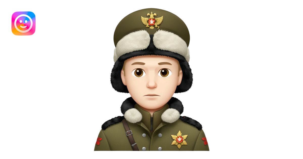 crazy russian soldier man with ushanka emoji | AI Emoji Generator