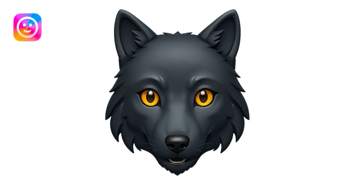 Black Wolf emojis emoji | AI Emoji Generator