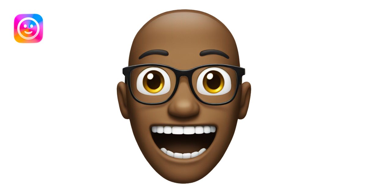 Nerd emoji with only two front teeth. Only two front teeth. Don't you ...
