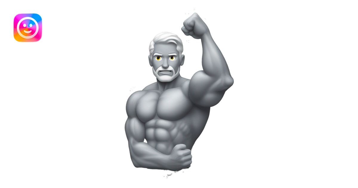 silver man bicep flex emoji | AI Emoji Generator