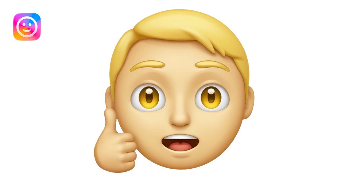 Original yellow Emoji face stressed out with one eye half open ...