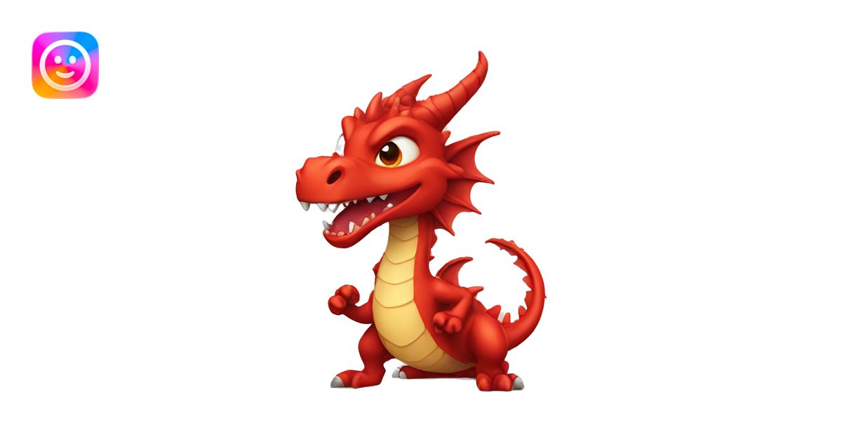 red ferocious dragon emoji | AI Emoji Generator