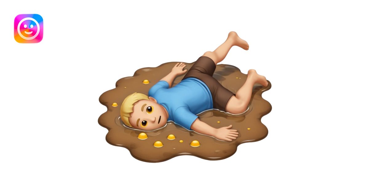 apple style emoji of a man lying face down in a puddle emoji | AI Emoji ...