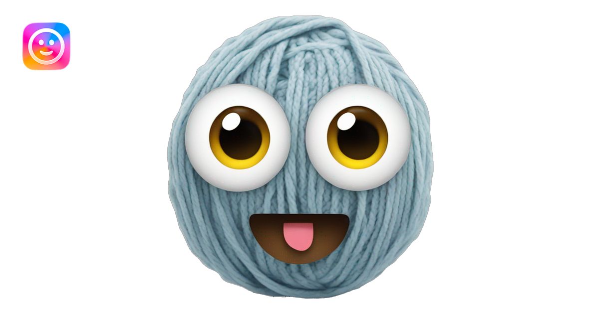 Knitting yarn with yearning eyes emoji | AI Emoji Generator