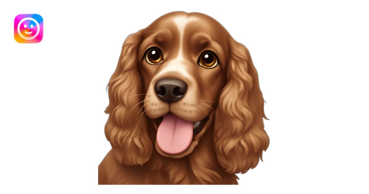 cute brown cocker spaniel emoji | AI Emoji Generator