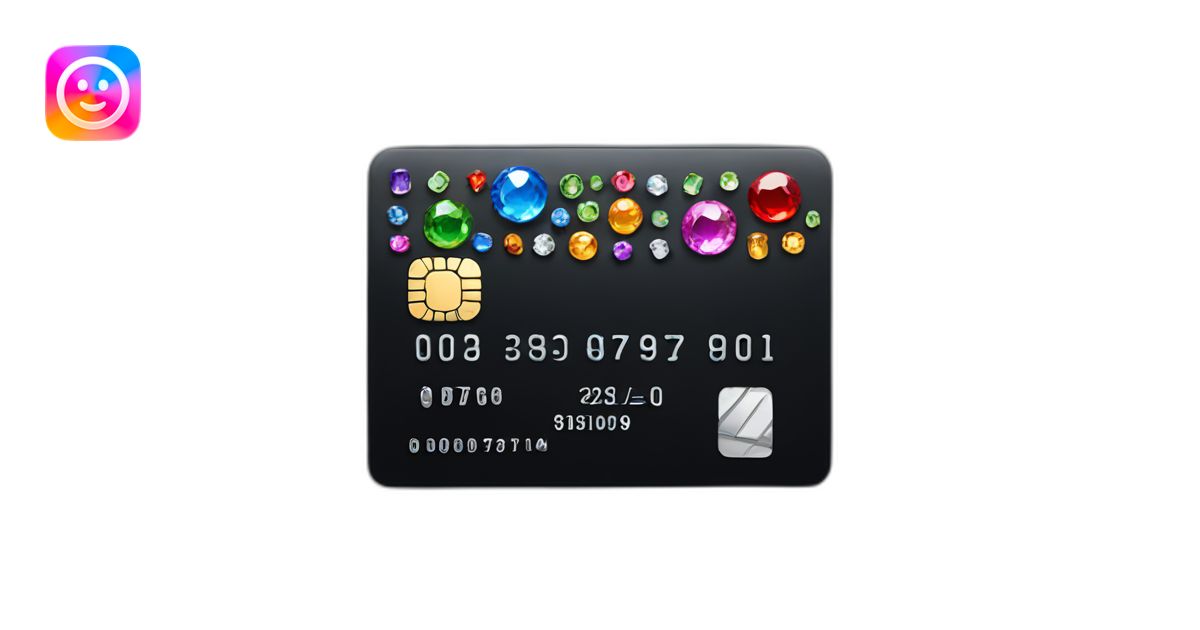 Black credit card with gems emoji | AI Emoji Generator