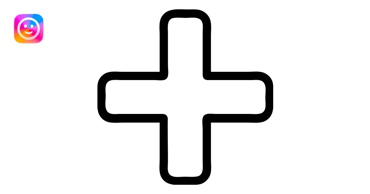 Edit the blue plus symbol icon to be simple, bold, with no text and no ...