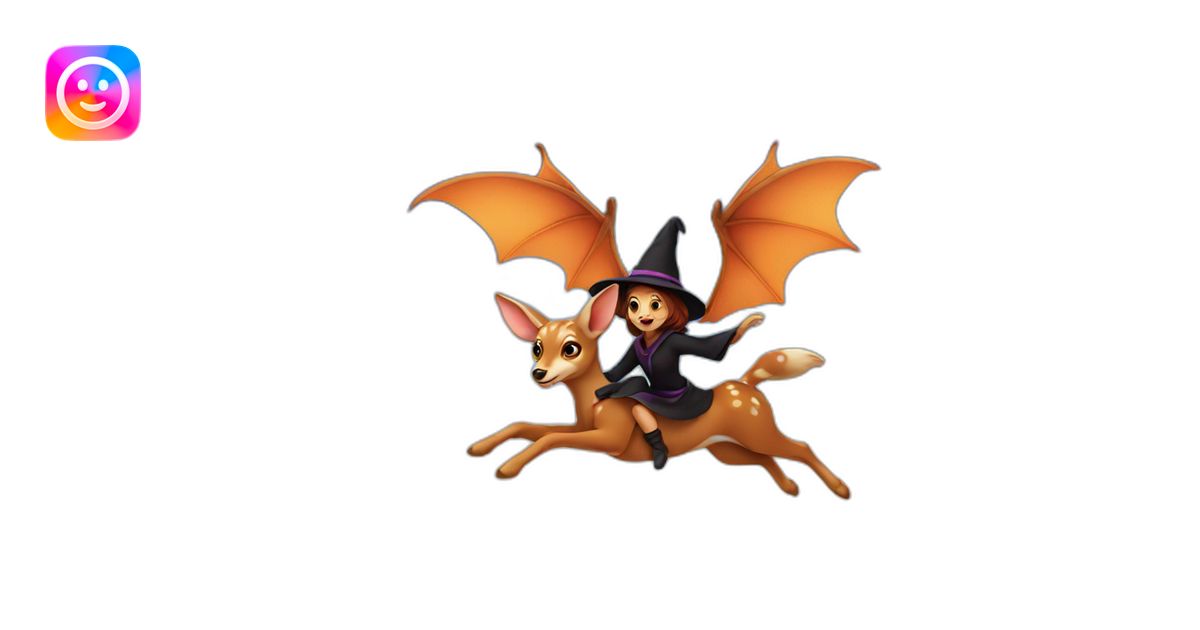Witch fawn flying in sky emoji | AI Emoji Generator