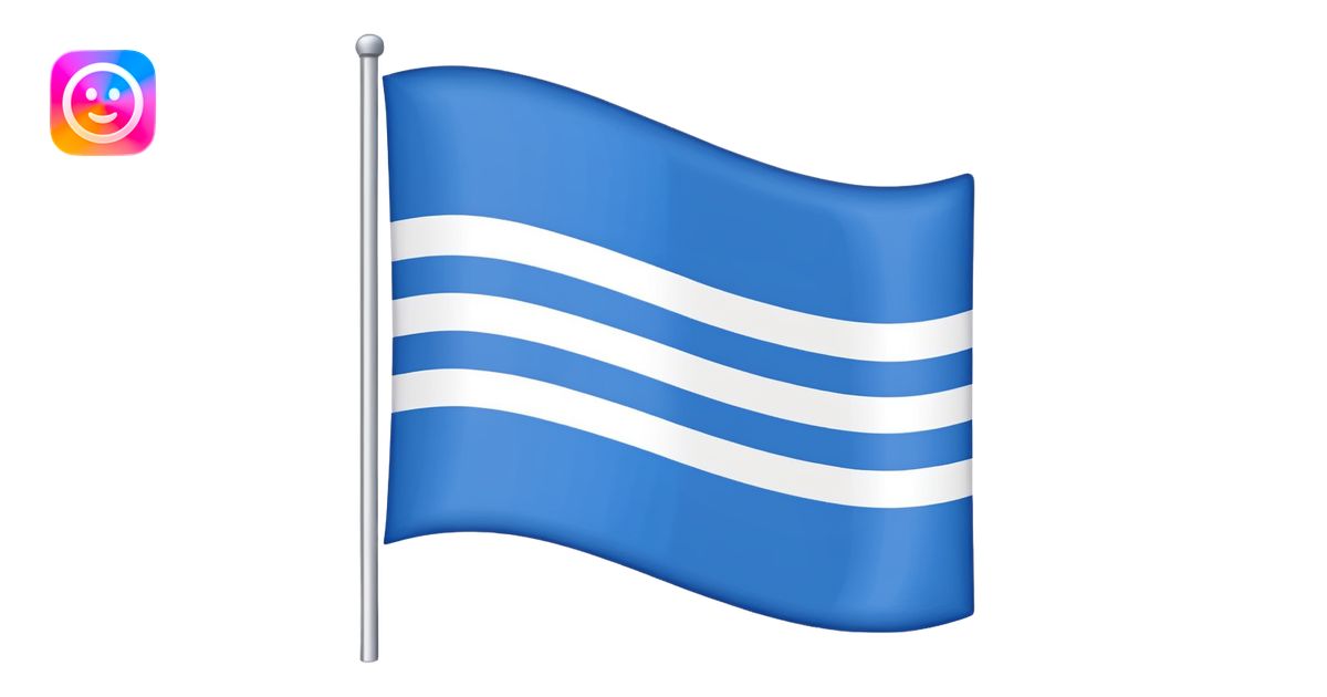 emoji Flag with 3 simple horizontal lines: white, blue, white, equal ...