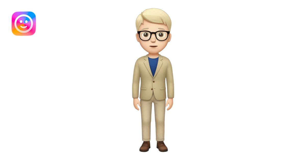 white male model wearing glasses full body emoji | AI Emoji Generator