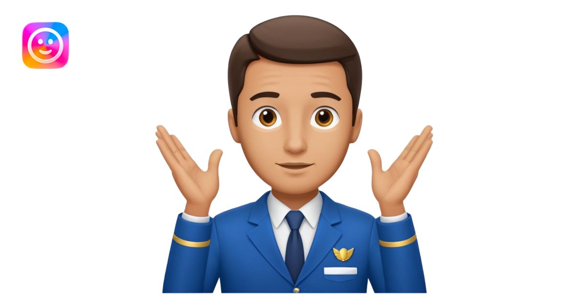 A calm male flight attendant demonstrating instructions with confident ...