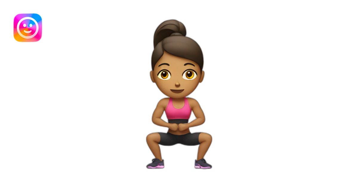 a sad female fitness trainer weightlifting emoji | AI Emoji Generator