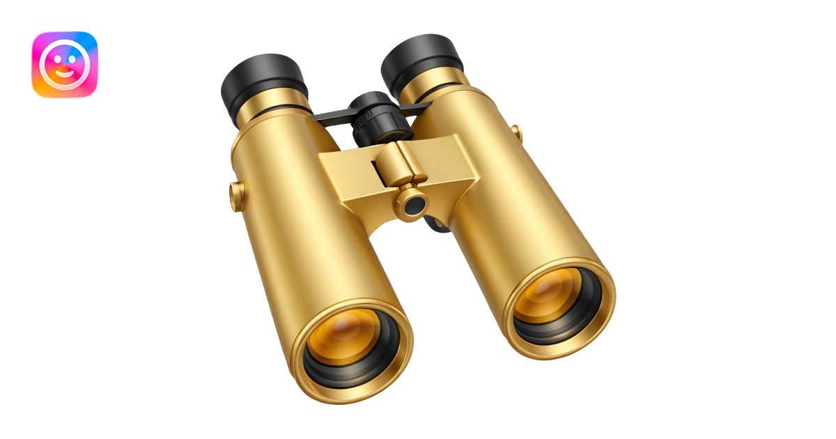 gold binoculars with large lenses simple eye holes and straight shaft ...