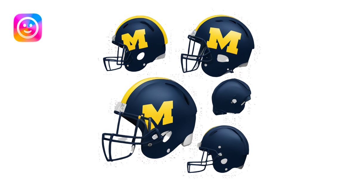 University of Michigan football helmet in trash emoji | AI Emoji Generator